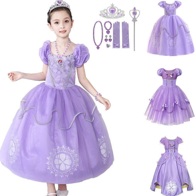 Fashion Princess Sofia The First Dress Girls Birthday Party Dress Puff ...