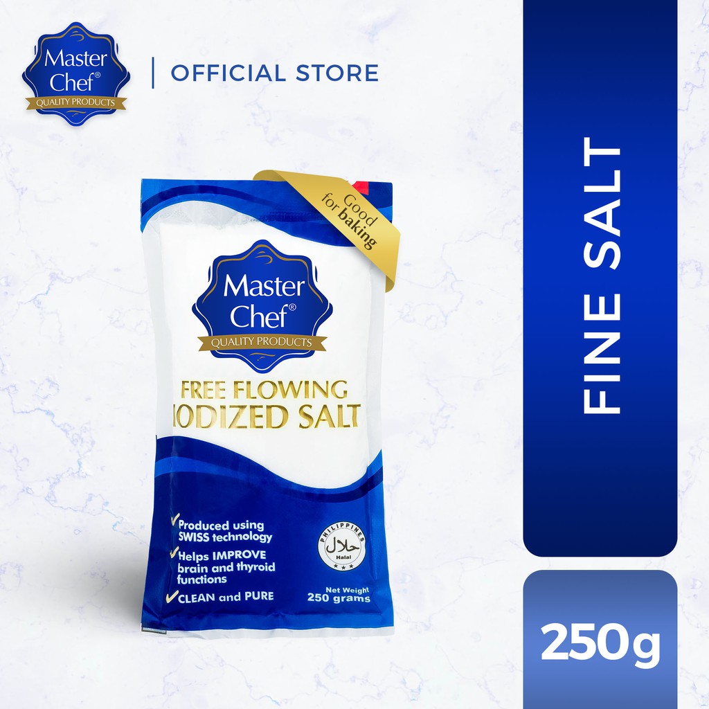 (99.9% Purity) Master Chef Free Flowing Iodized Salt 250g | Shopee ...