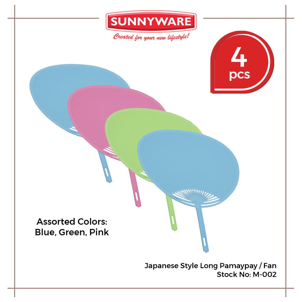 4pcs Japanese Style Long Pamaypay / Fan [Sunnyware M-002] | Plasticware ...