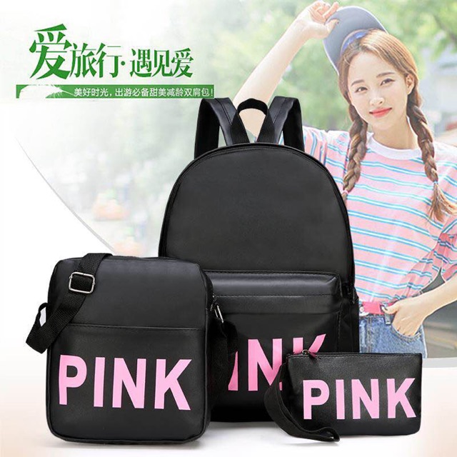 3in1 Pink Backpack (High Quality) | Shopee Philippines
