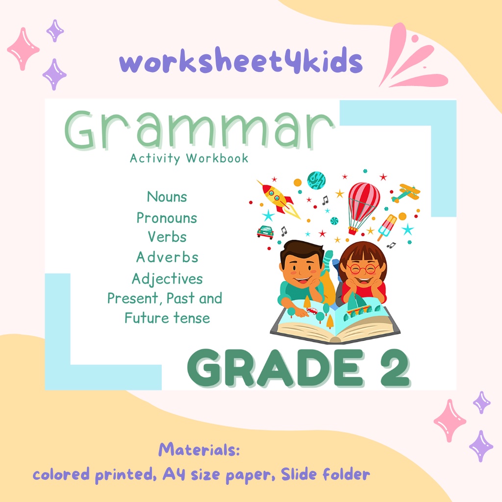 58 Pages Grade 2 Grammar Workbook - 2 pages per sheet | Shopee Philippines