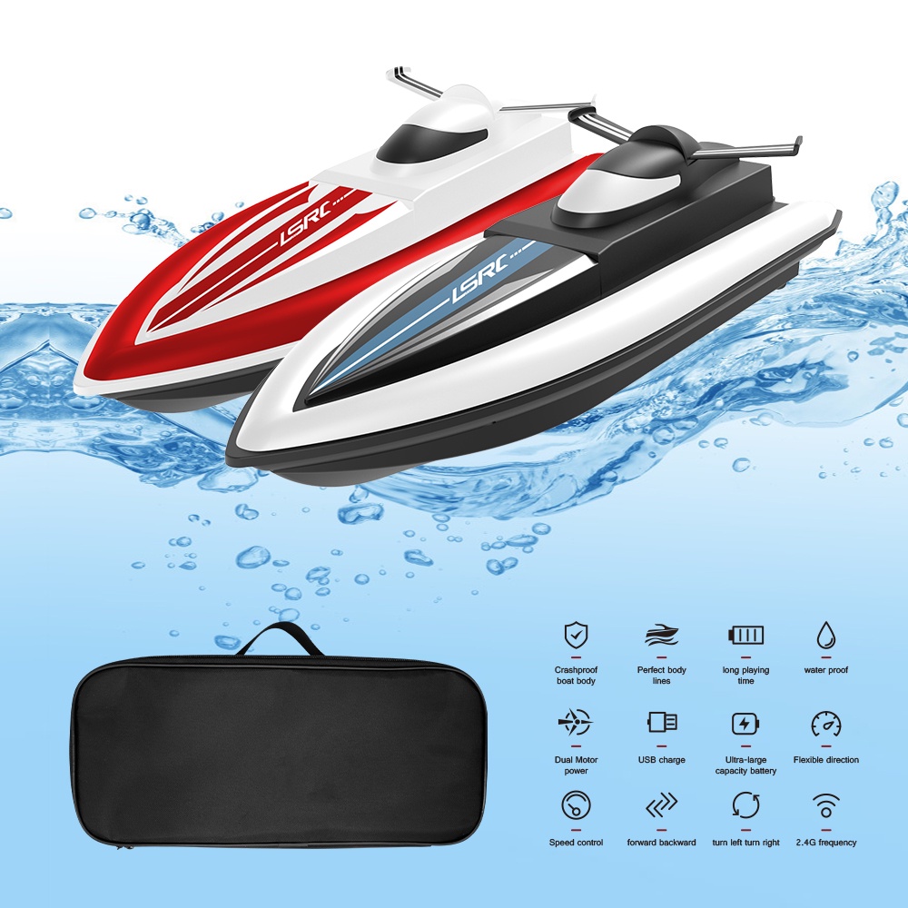 2.4G LSRC-B8 RC High Speed Racing Boat Waterproof Rechargeable Model ...