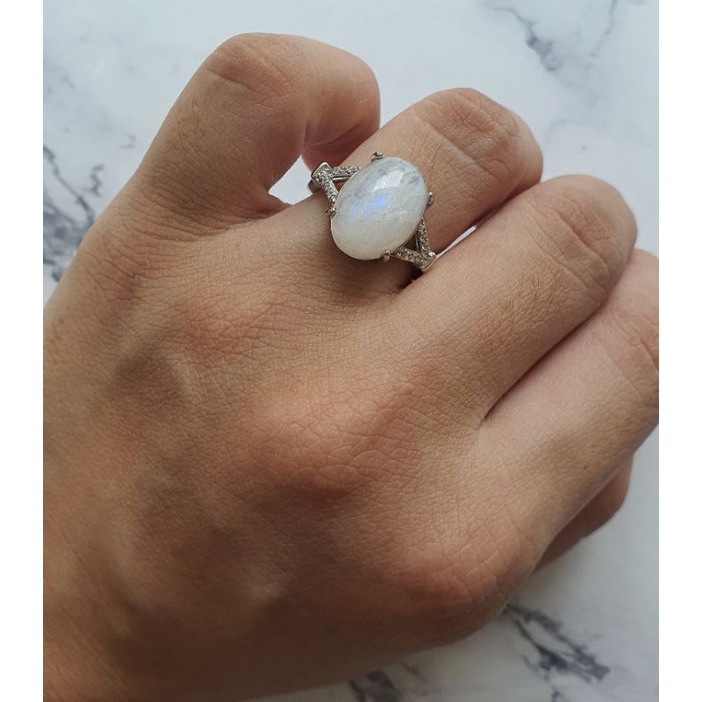 russian moonstone ring adjustable | Shopee Philippines