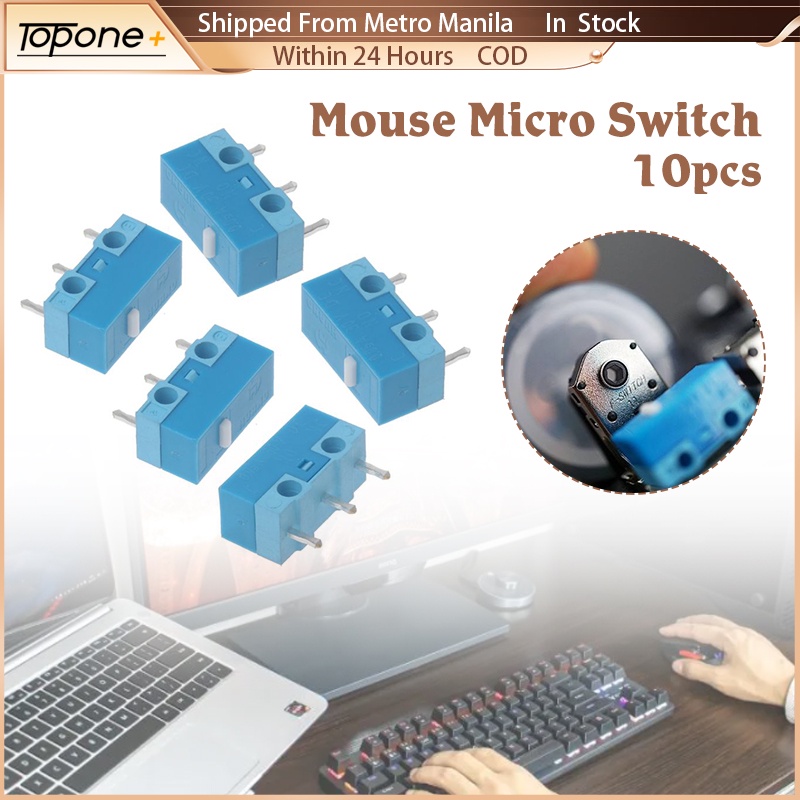 10pcs HUANO Mouse Micro Switch Tripod Switch White Dot Blue Shell 0.74N ...