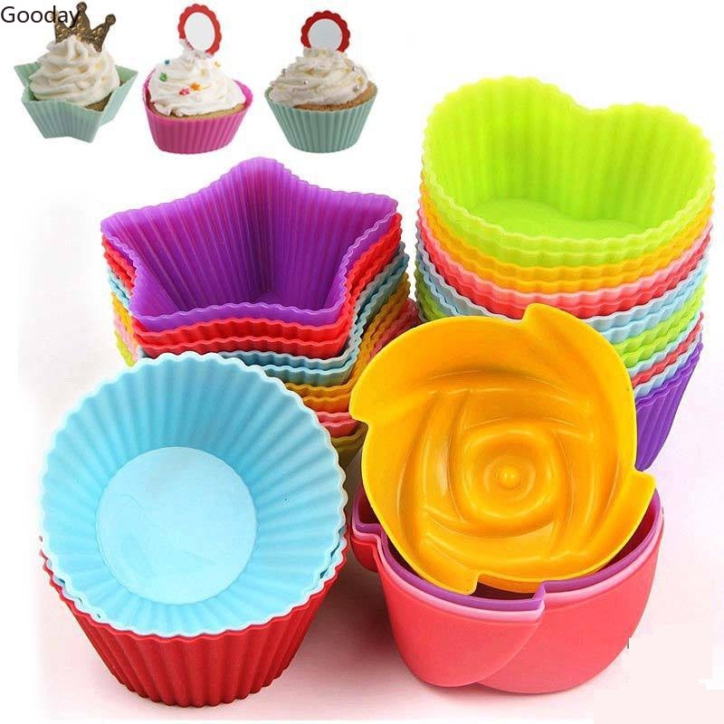 Gooday 1pcs Silicon Cupcake Puto Molder Set Plastic Puto Muffin Cups ...