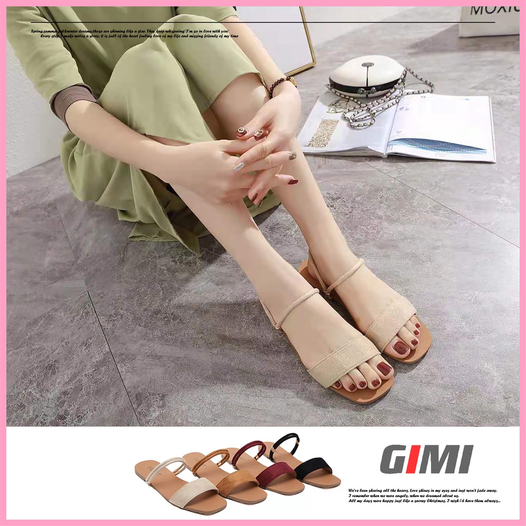 Korean Fashion Flat Sandals GIMI Sandals for Women AY-8056 | Shopee ...