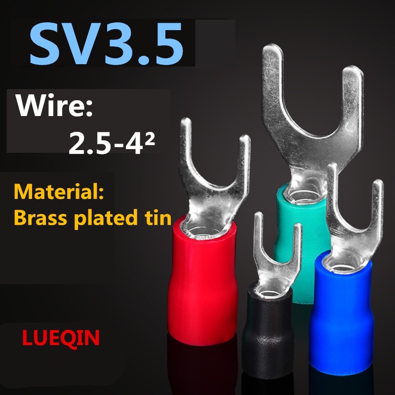 100PCS,SV3.5 pre-insulated terminal,SV wiring terminal,SV3.5-3,SV3.5-4,SV3.5-5,SV3.5-6,SV3.5-8 ...