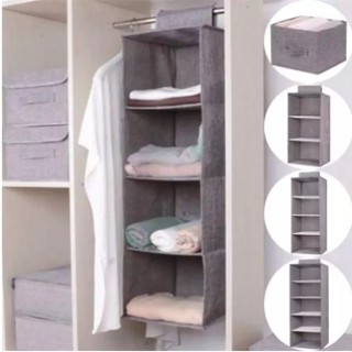 Multi Layers Storage Box Clothes Wardrobe Organizer Hanging Washable ...