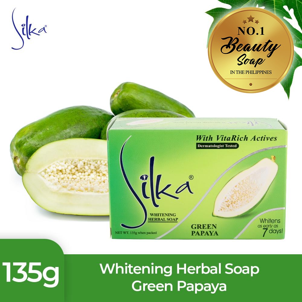 Silka Green Papaya Whitening Soap 135g | Shopee Philippines