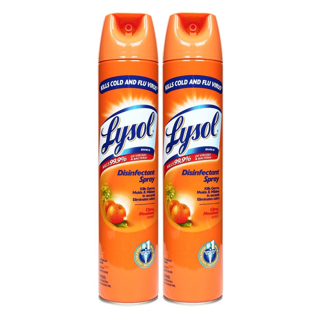 Lysol Disinfectant Spray Citrus Meadows 510GM Twin Pack | Shopee ...