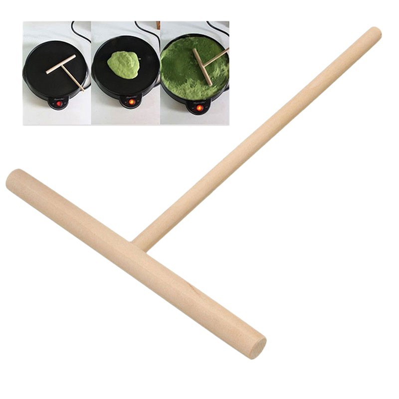 Wooden Rake Round Batter Pancake Crepe Spreader Kitchen Tool Kit ...