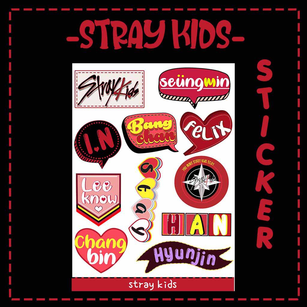 Sticker STRAY KIDS / SKZ FANART Name MEMBER - Stickers SET KPOP ...