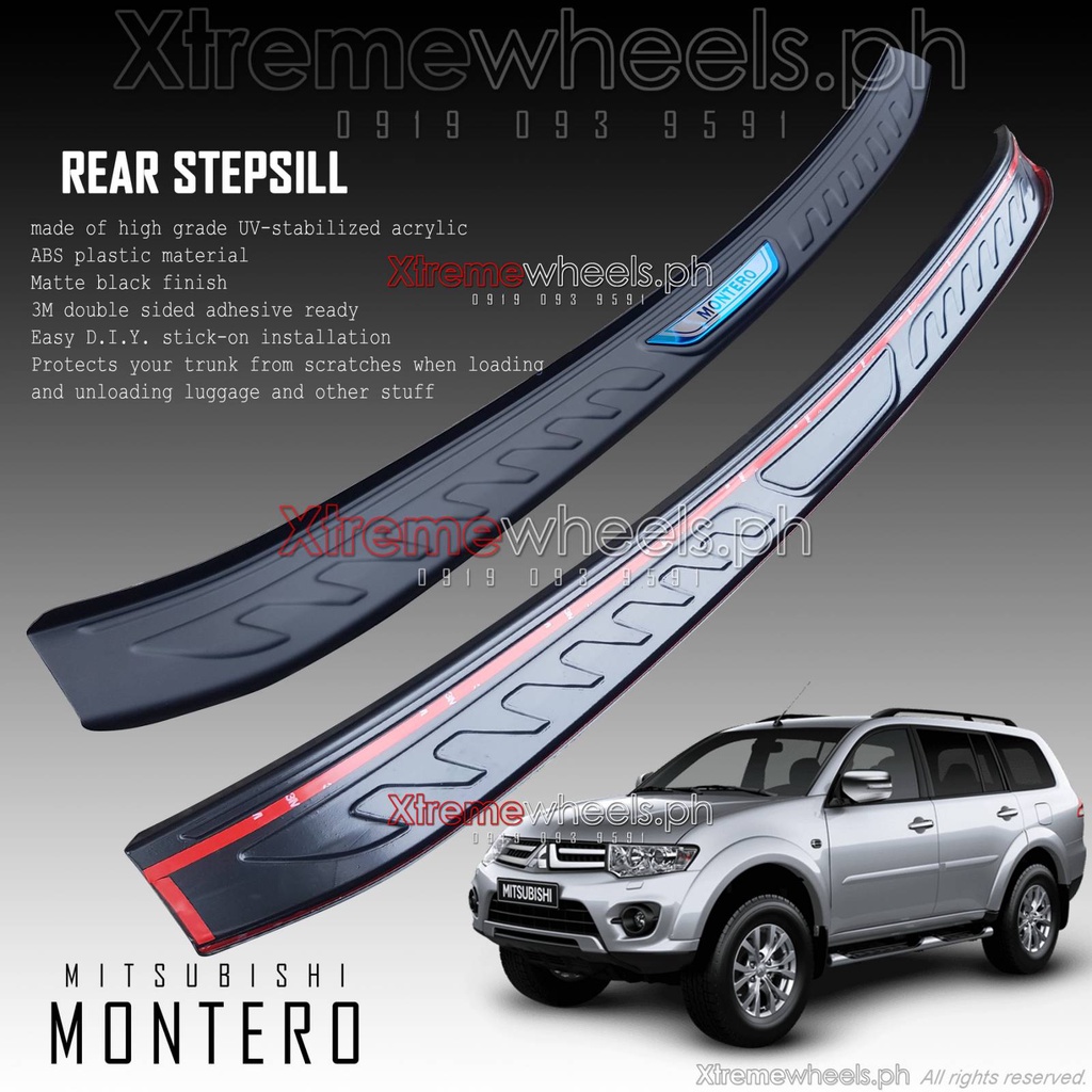 Montero 2016-2019 Rear Bumper Stepsill / Step Sill Matte Black with ...