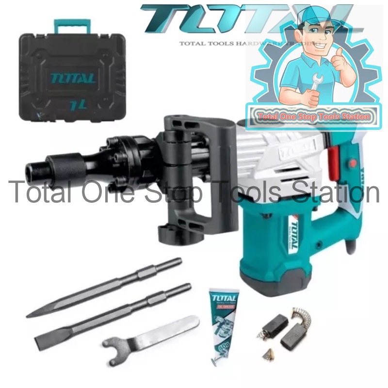TOTAL Heavy Duty Demolition Hammer With Anti Vibration System 1300W ...