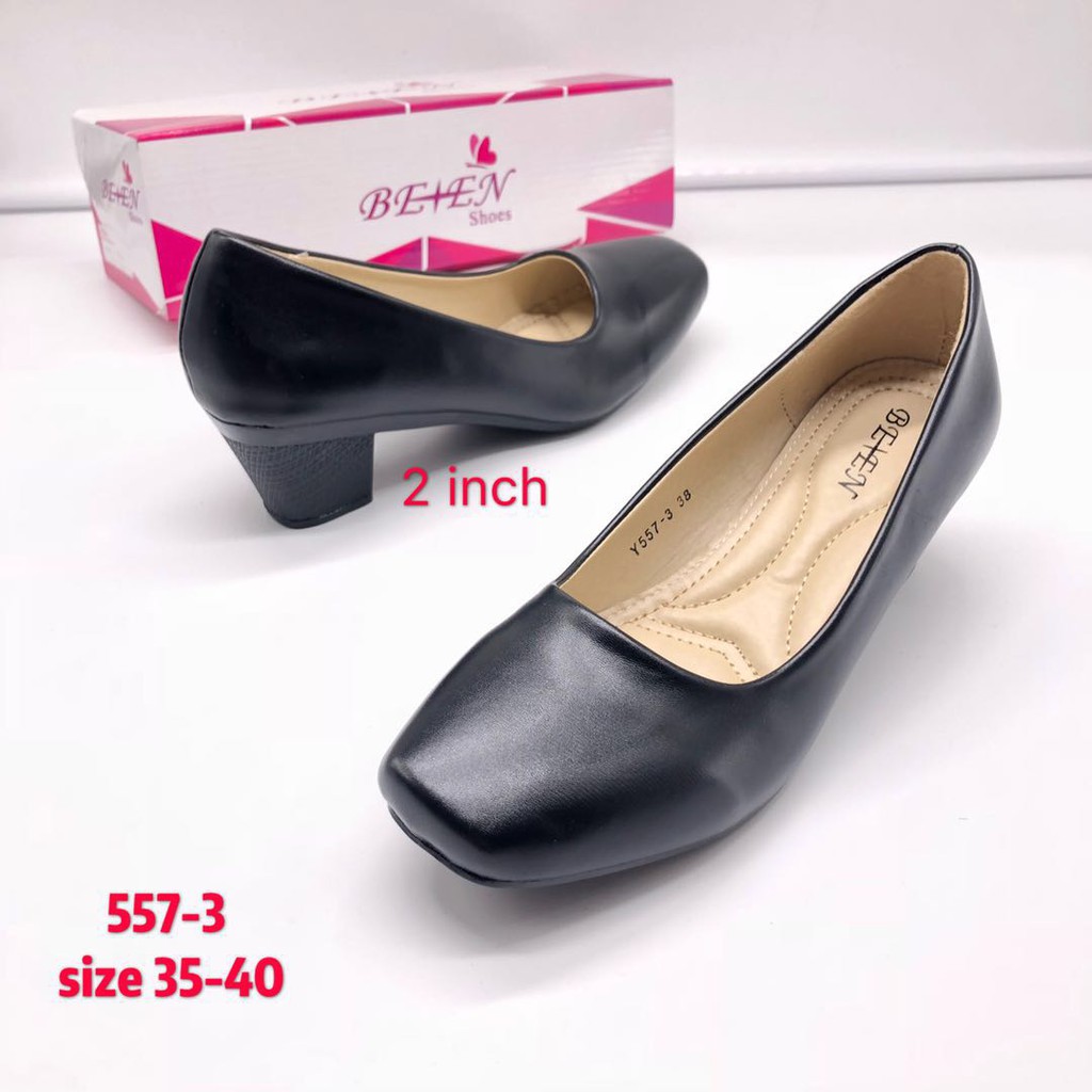 557-3 Women'Fashion Black School office ladies Heels shoes | Shopee ...