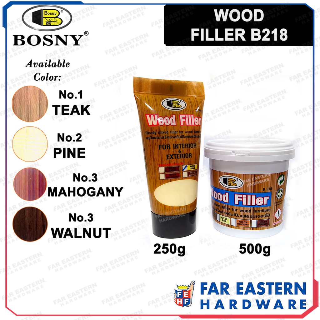 BOSNY Wood Filler B218 Teak | Pine | Mahogany | Walnut 250g | 500g ...