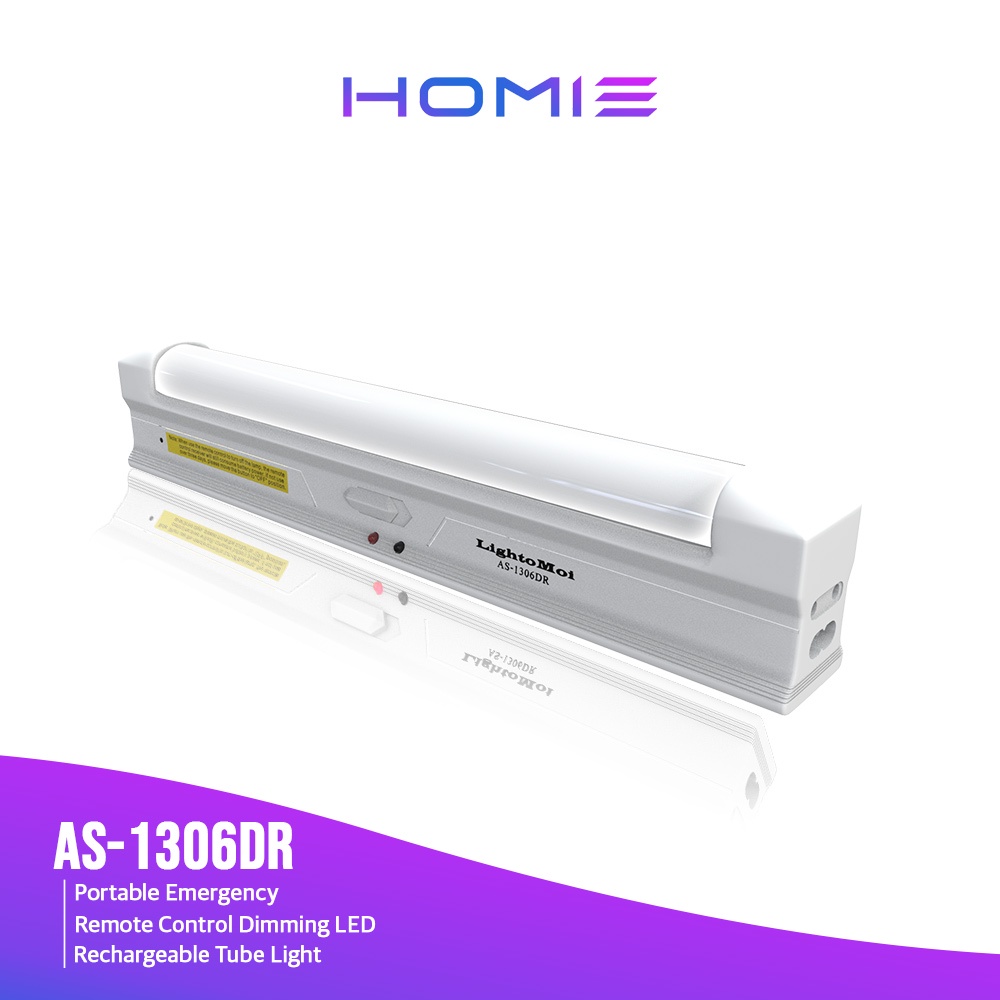 Brightech AS-1306DR Portable Emergency Remote Control Dimming LED Rechargeable Tube Light ...