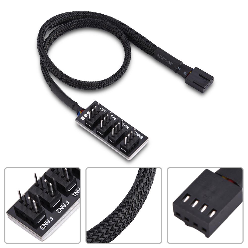 4-Pin Computer Cpu Case Fan Power Multi Splitter Connector Cable ...