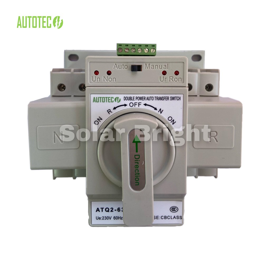 AUTOTEC Automatic Transfer Switch ATS 2P 63A 220VAC Dual Power Single ...