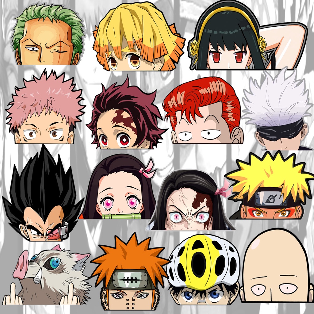 Anime Peeking Stickers Part 3 Waterproof Fadeproof Vinyl 3inches ...