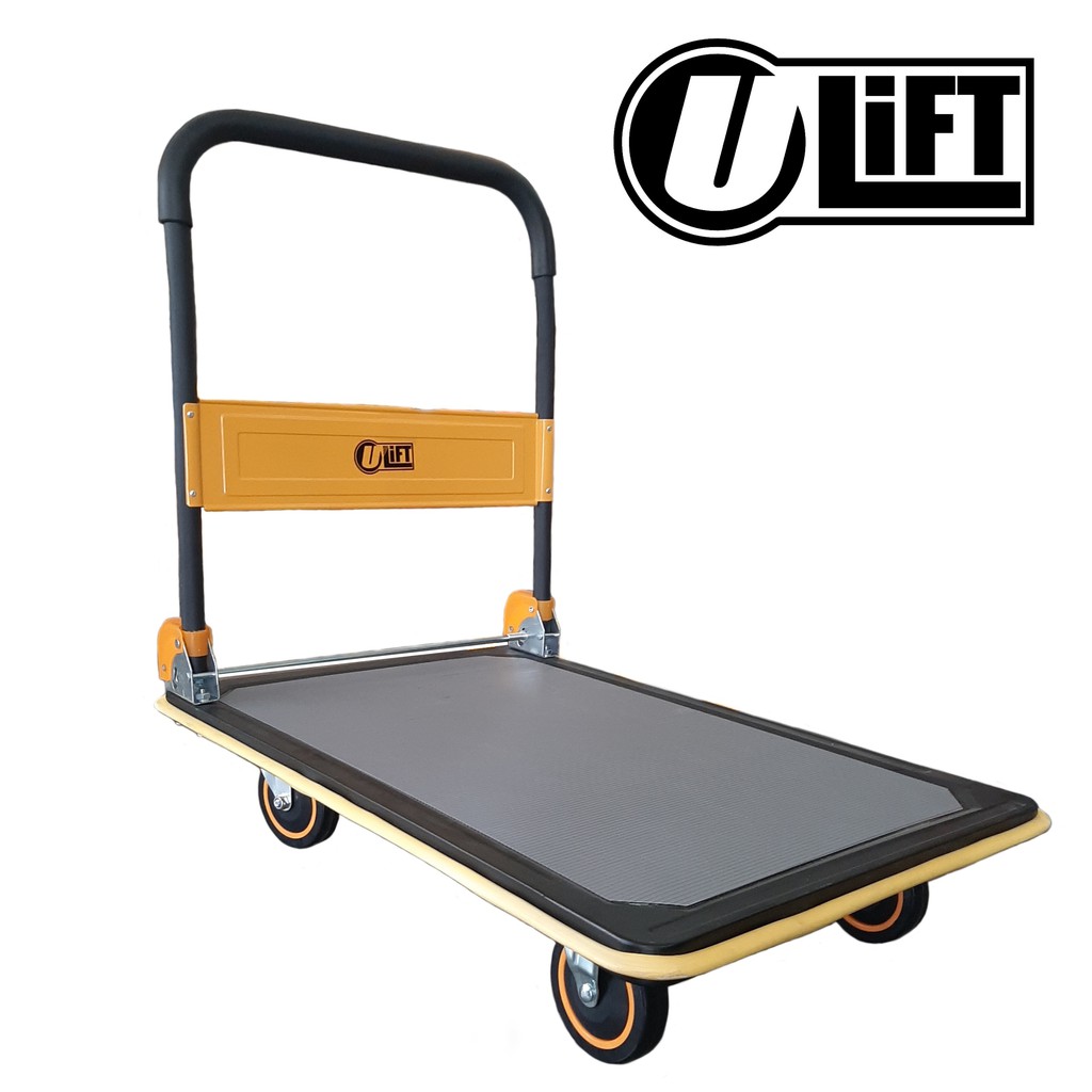 U-Lift® 150kg HEAVY DUTY Hand Truck Trolley Folding Push Cart (Black w ...