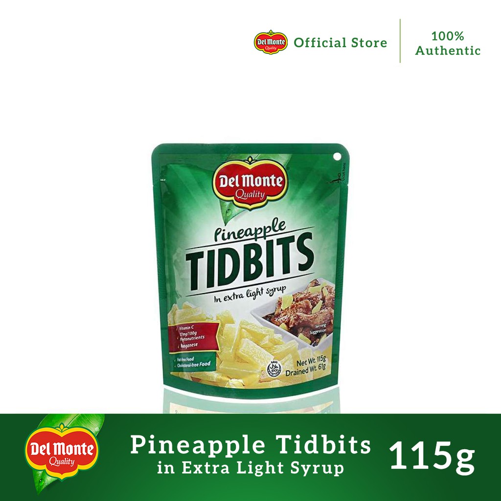 Del Monte Pineapple Tidbits 115g Pouch | Shopee Philippines