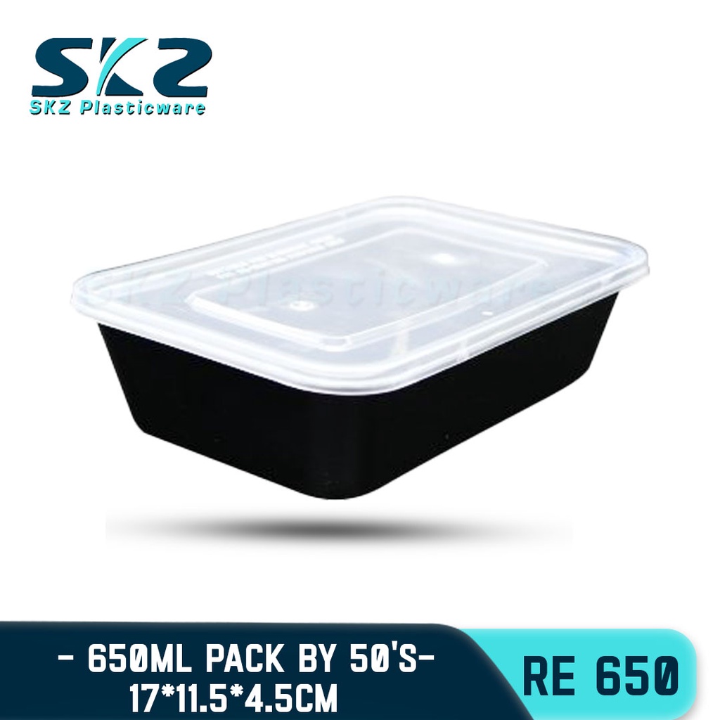SKZ BLACK CONTAINER RECTANGULAR SERIES RE650 650ml ENVIRONMENTAL ...