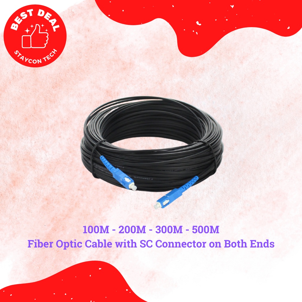Fiber Optic Single Core Cable READY TO USE Single Mode FTTH SC-SC ...