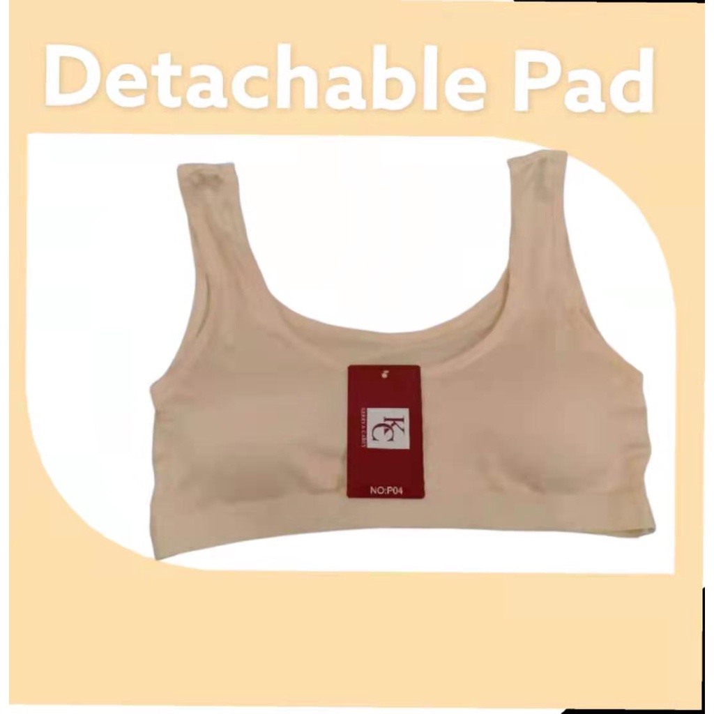 K&C Plain Sports Bra Ladies Sando Bra with Detachable Foam | Shopee ...