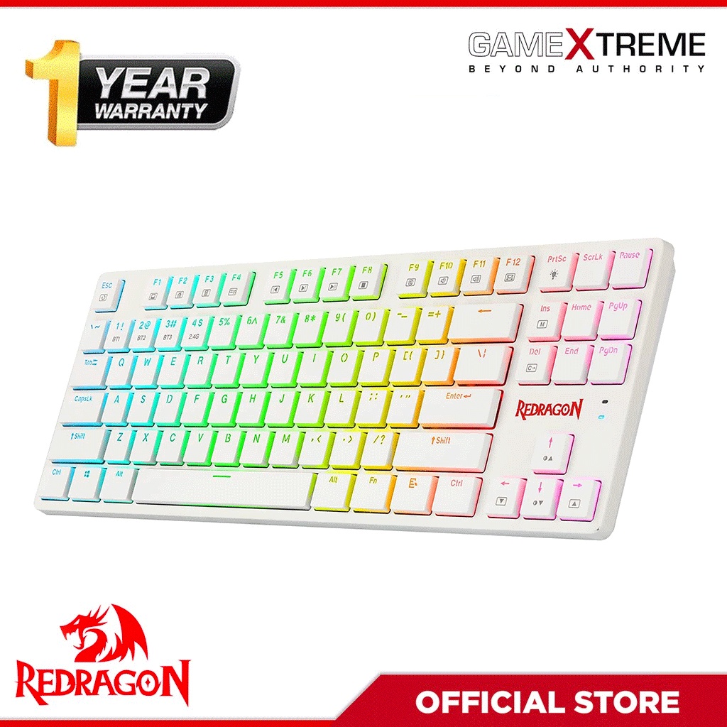 Redragon Anubis Wireless/Wired RGB Mechanical Gaming Keyboard White ...