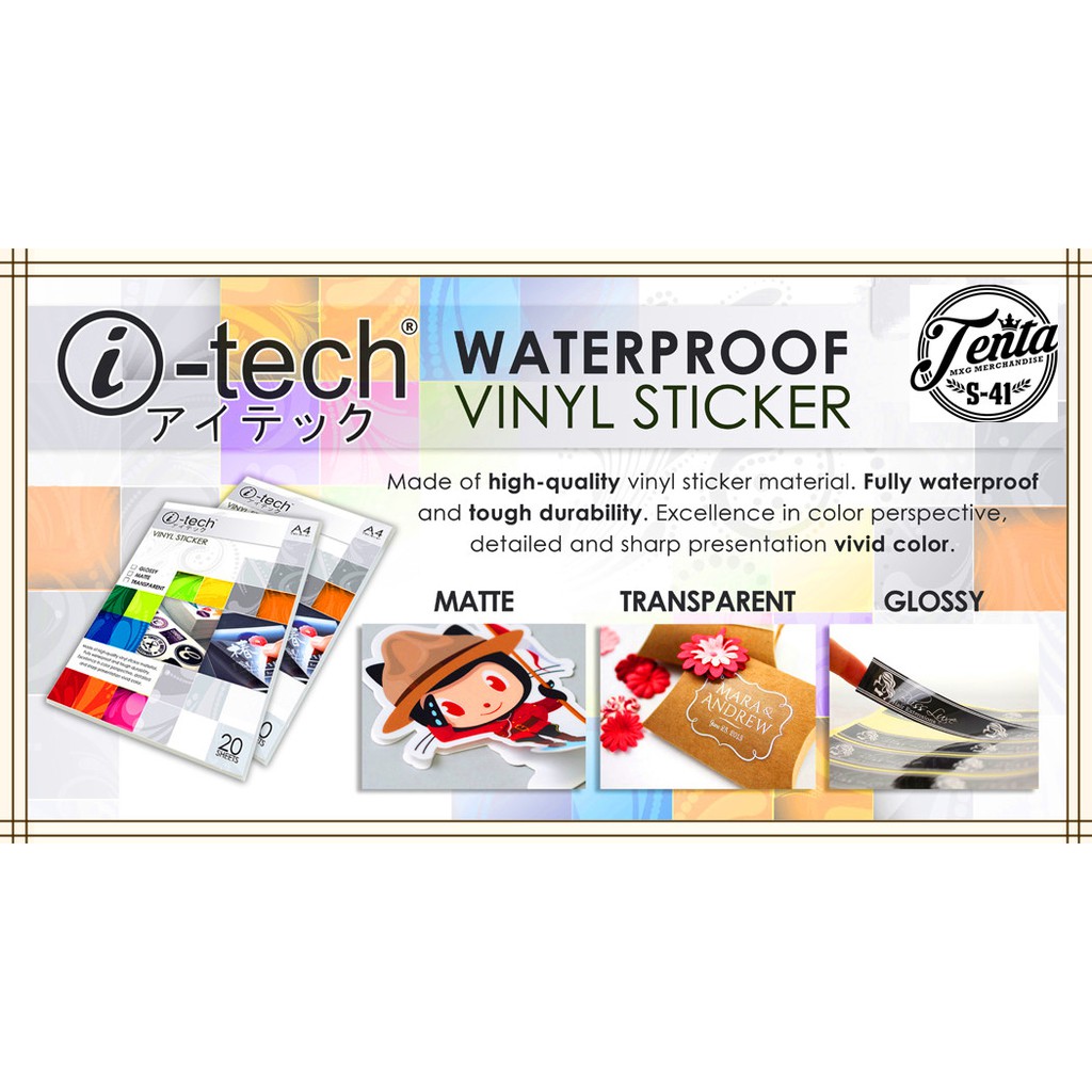 I-Tech Vinyl Sticker Waterproof A4 (20Sheets) | Shopee Philippines