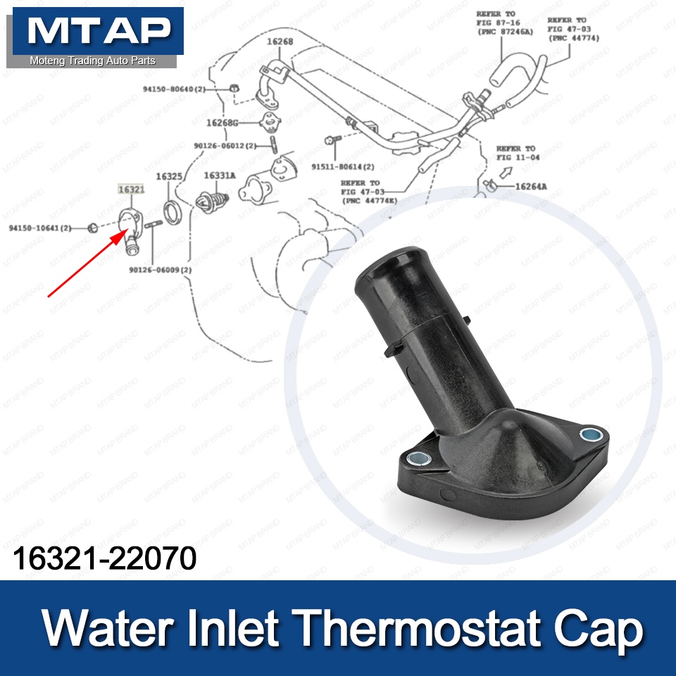 Water Inlet Thermostat Housing/Thermostat Cap For Toyota Corolla Altis ...