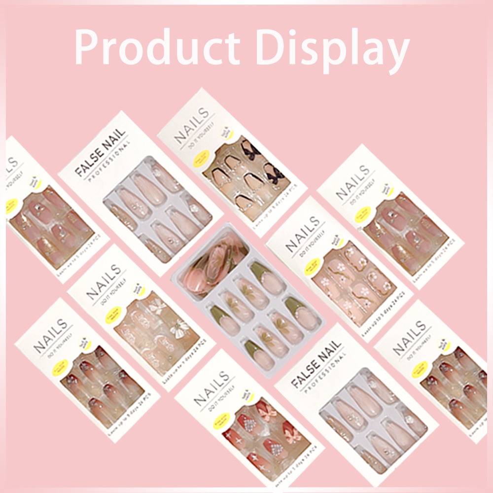 2425 24pcs fake nails short fake nails fake nail fake nails for kids ...