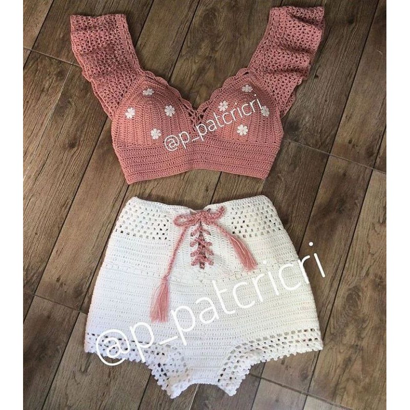 TOP AND SHORT TERNO CROCHET | Shopee Philippines
