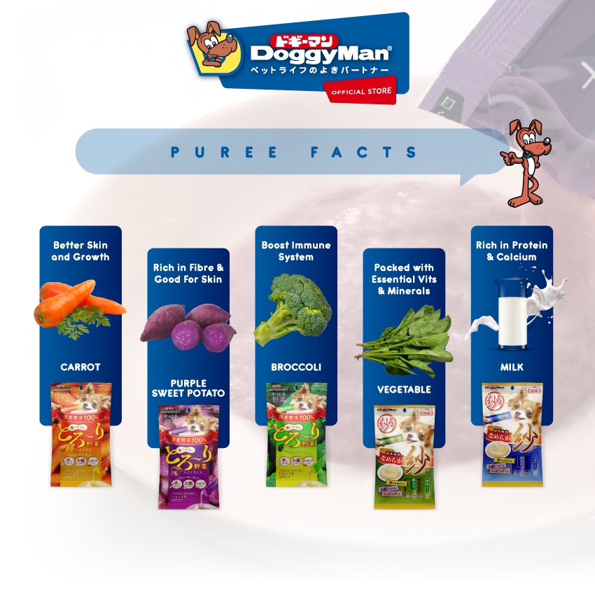DOGGYMAN Chicken Puree Dog Treats/Snacks/Topper 56g(14g x 4packets)/70g ...