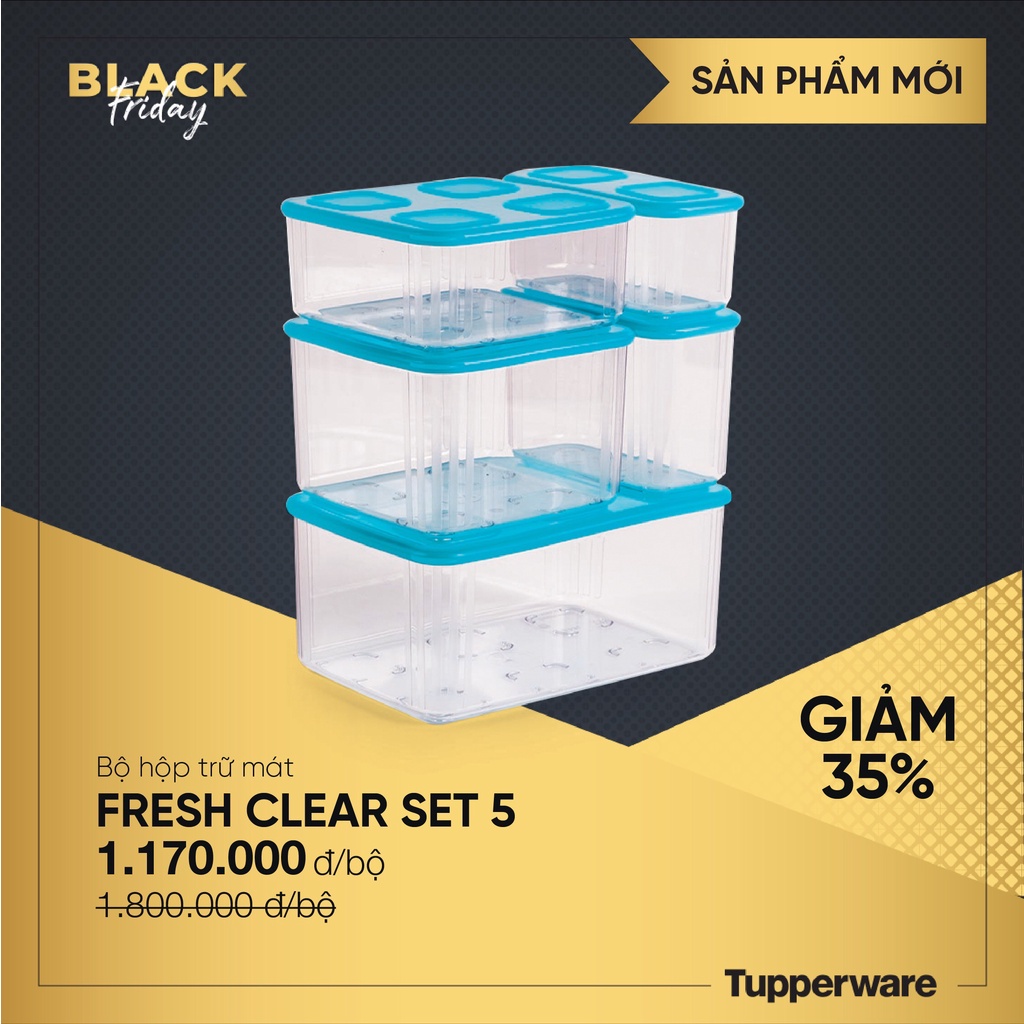 Fresh Clear set Of 5 Tupperware Storage Boxes | Shopee Philippines