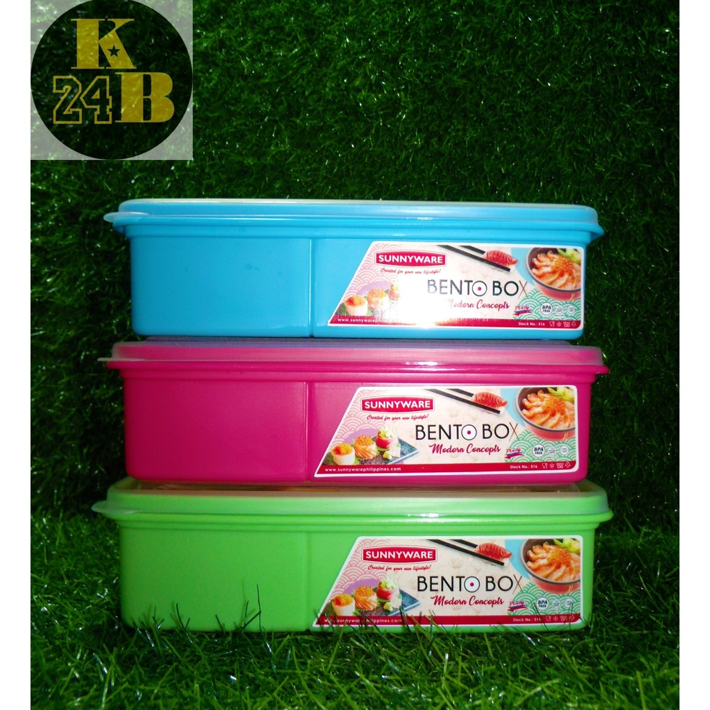 #516 (Sunnyware Brand) Bento Box Lunch box (Free Spoon & Fork)(Random ...