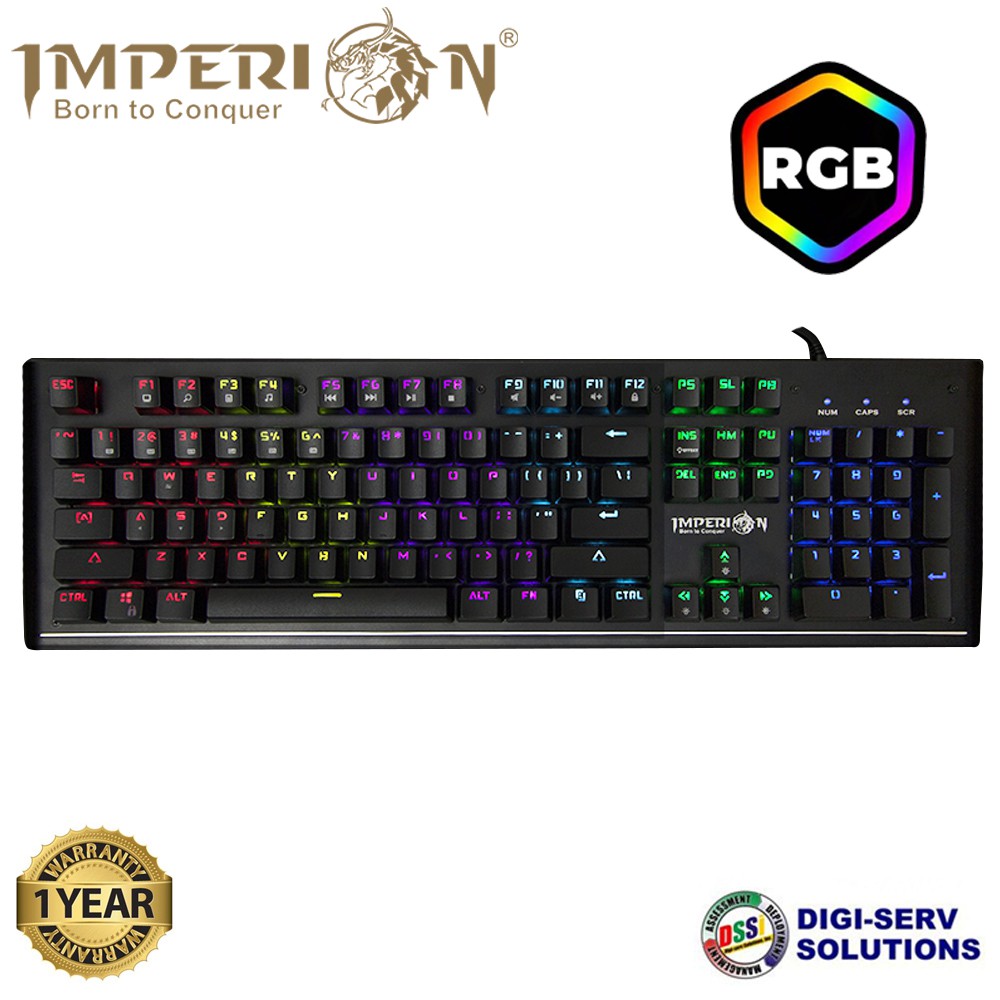Imperion KG-M10R Mech 10 104 Keys RGB Wired Mechanical Gaming Keyboard ...