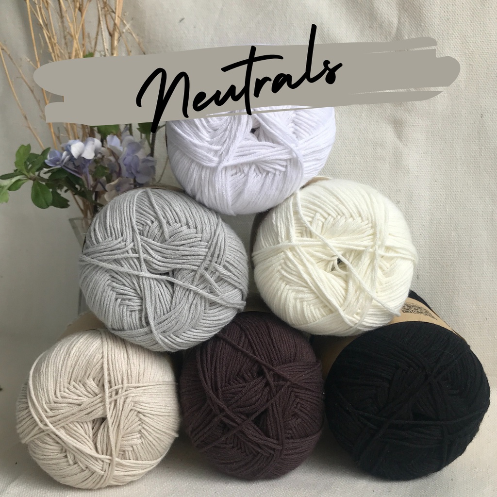 Soft Cotton Yarn (Neutrals) | 100% Pure Cotton Yarn 50g | Shopee ...