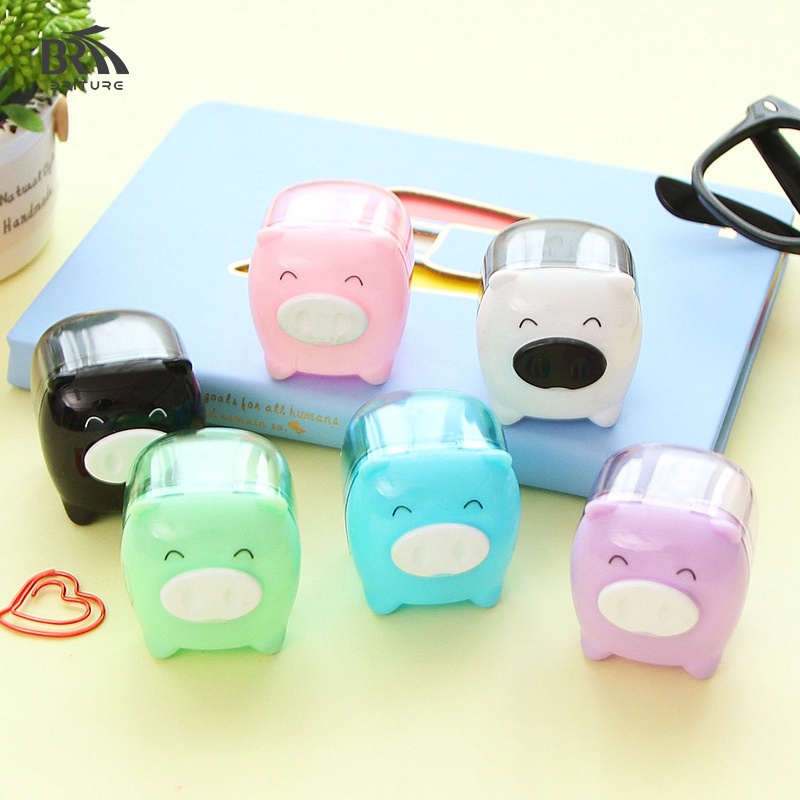 Small Pig Pencil Sharpener Cute Rotary Mini Office Sharpeners Student ...