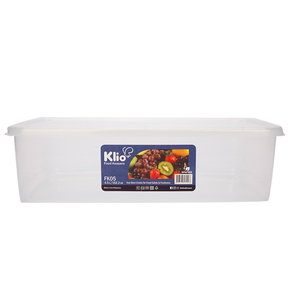 Landmark Klio Clear Rectangle Food Keeper Colored Cover 4.5L - Clear ...
