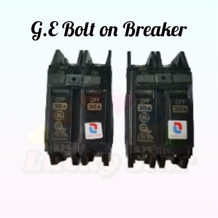 Original GE Bolt-On 2 Pole Circuit Breaker 20A 30A 40A 60A 100A Ampere G.E. General Electric Amp ...