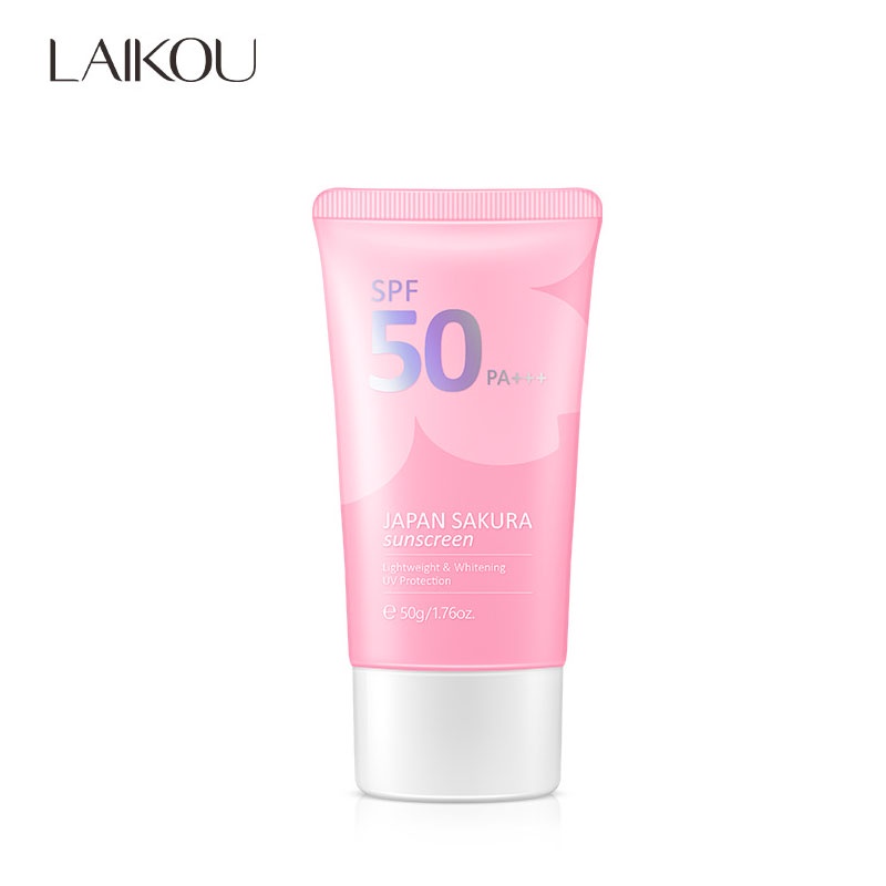 LAIKOU Sakura Sunscreen Cream Protector Facial Sun Block Spf50 Gel Isolation Lotion Cream ...