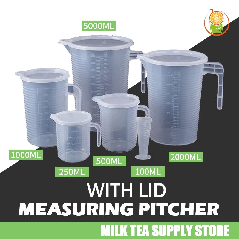 Clear Measuring Pitcher/Measuring Cup With Lid/Plastic Measure Jug With ...