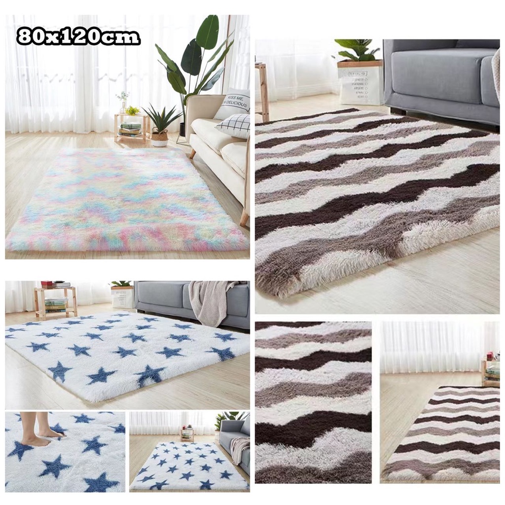 Carpet Size 80x120cm Soft Carpet Living Room Fluffy Rug Anti-Skid ...