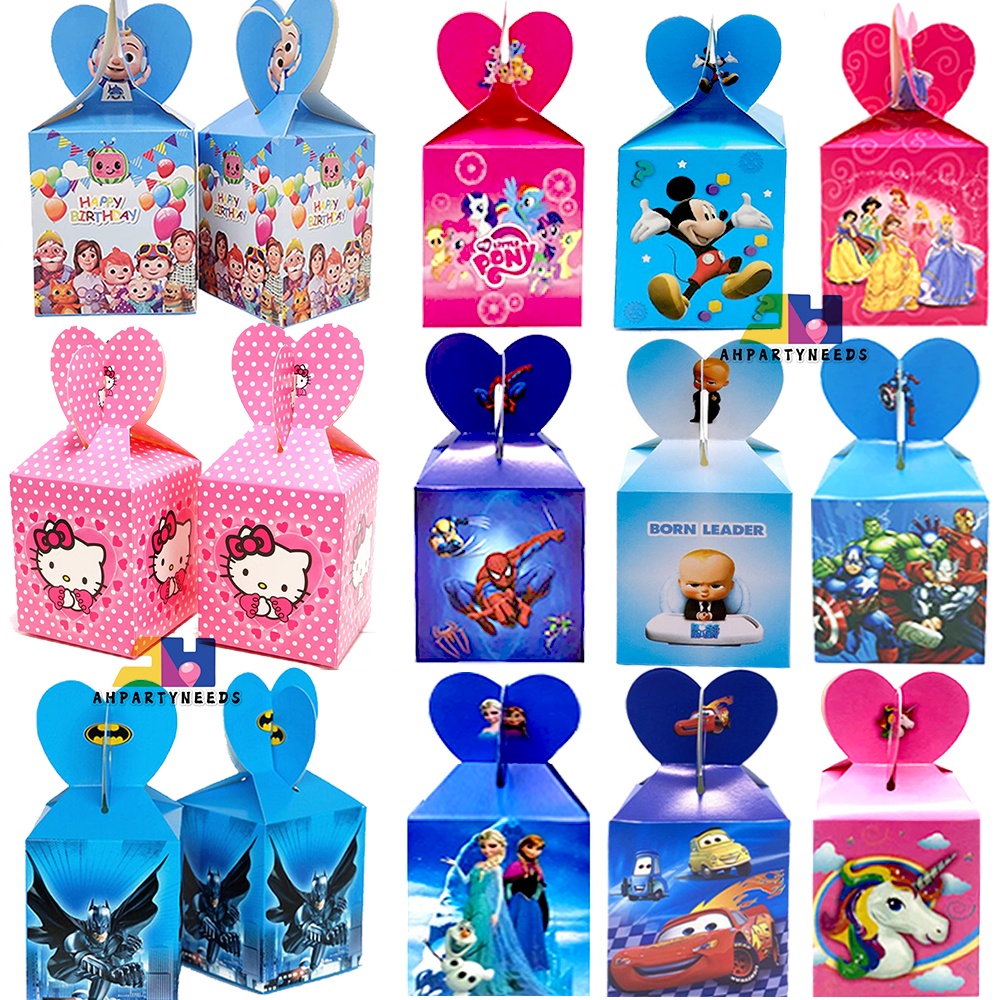 6pcs Cartoon Creative Candy Box Kids Birthday Party Decoration Favors ...