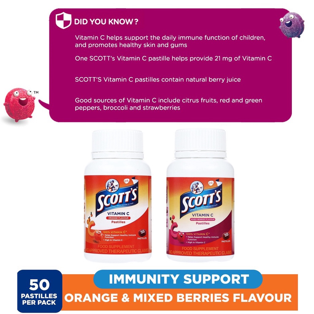 [Fresh Stocks Arrived] Scott’s Vitamin C Pastilles Kids Supplement ...