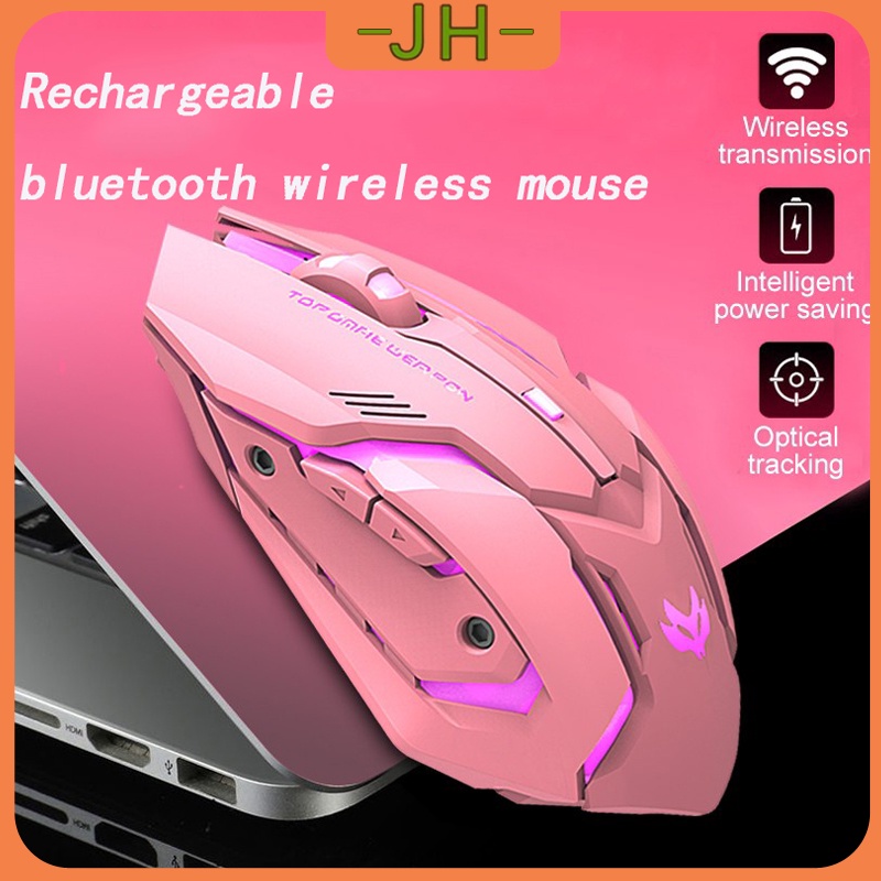 Gaming wireless mouse rechargeable pink mouse optical mouse USB ...