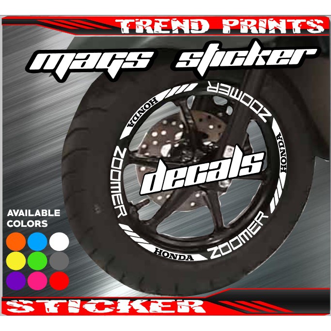honda zoomer mags sticker front and rear | Shopee Philippines