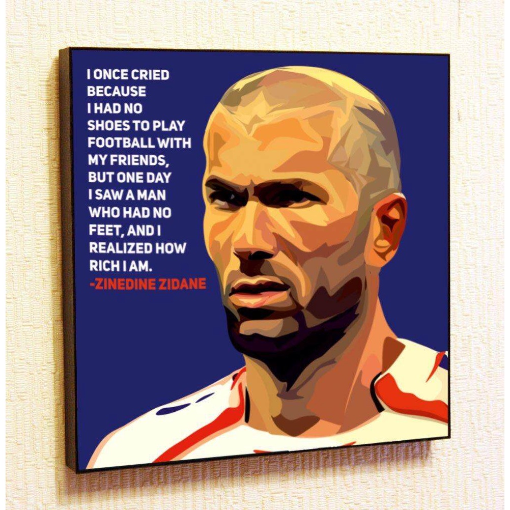 Zinedine Zidane Soccer Football Motivational Quotes Wall Decals Pop Art ...